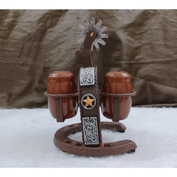 Unbranded | Dining | Vintage Cowboy Western Salt Pepper Shaker Holder ...